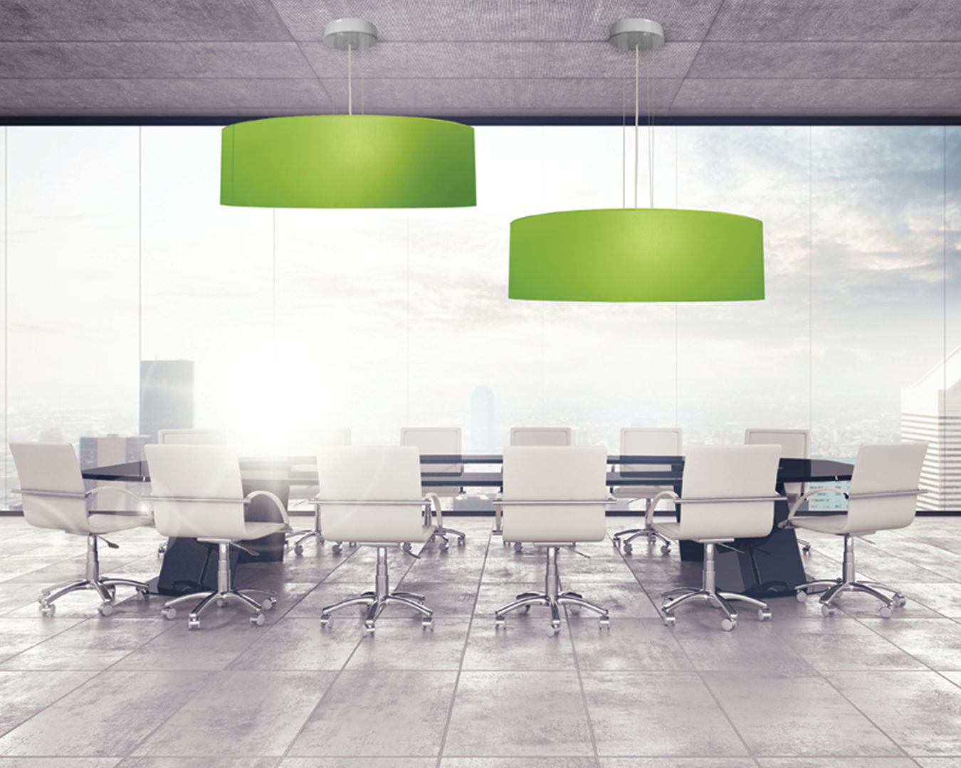 Lighting Inspiration Barbican Circular In Chartreuse Laminated Fabric ...