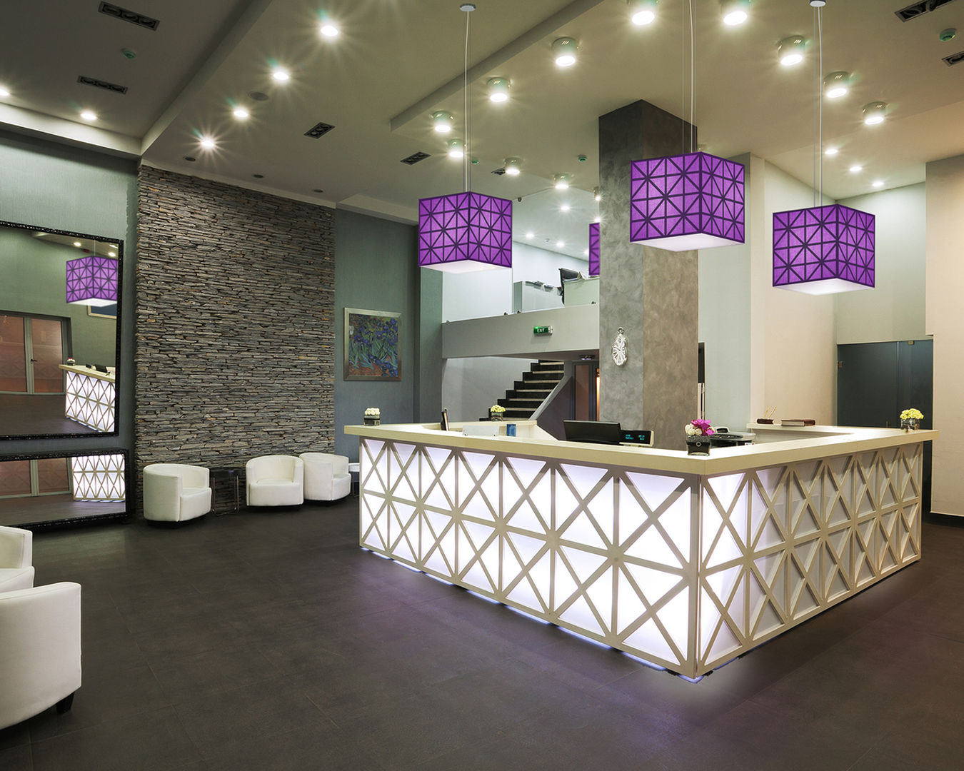 Lighting Inspiration Barbican Quattros Orchid Laminated Fabric In ...