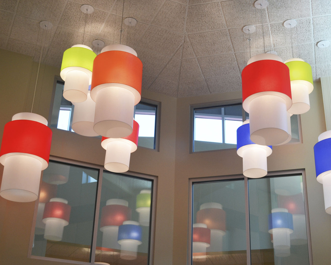 Lighting Installation Barbican Duos Various Colours In A Primary School