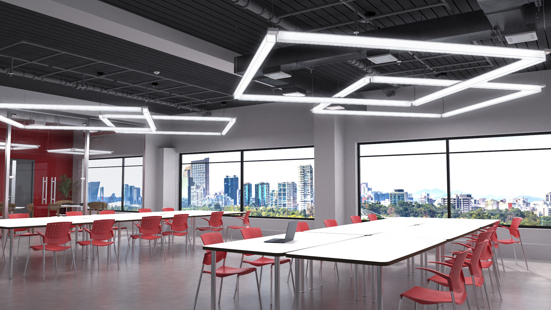 Lighting Installation Barbican Fom Lg Squares Cafeteria Inspiration